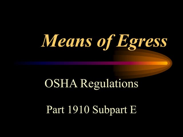 Means Of Egress | PPT