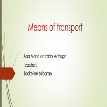 Means of transport | PPTX