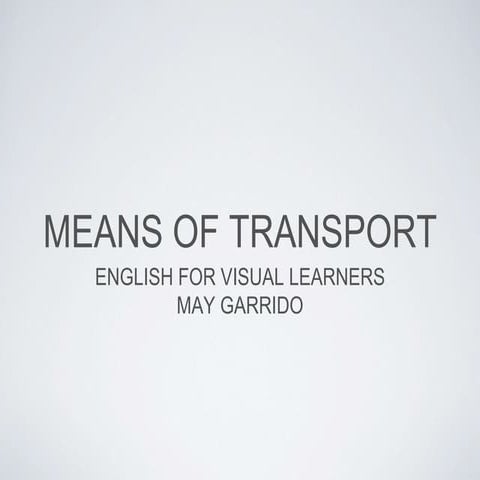 Means of transport | PPTX