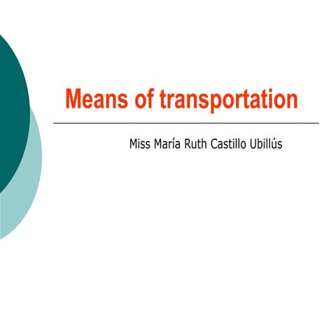 Means of transportation | PPT
