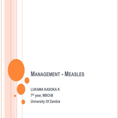 Management of measles. | PPTX