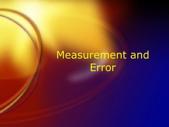 Errors in measurement | PPT
