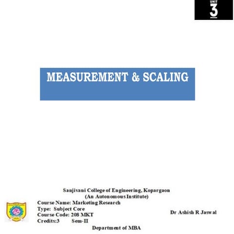 Measurement and scaling | PPT | Science