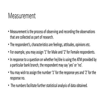 Measurement and Scales in Research Methodology | PPTX