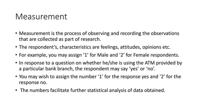 Measurement and Scales in Research Methodology | PPTX