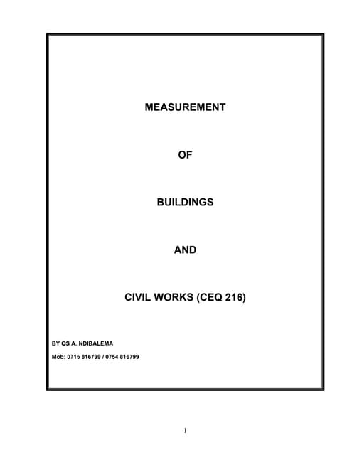 SMM7 Bill of Quantities | PDF