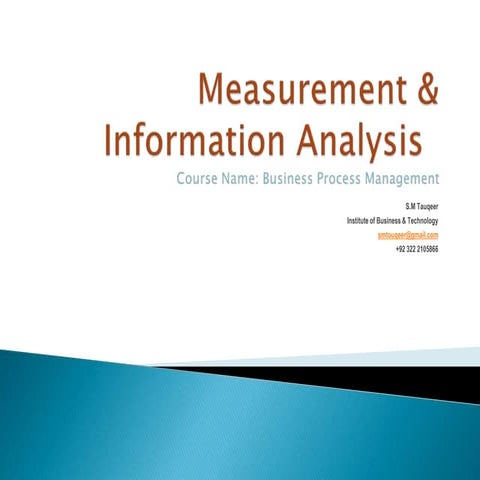 Measurement & information analysis | PPT
