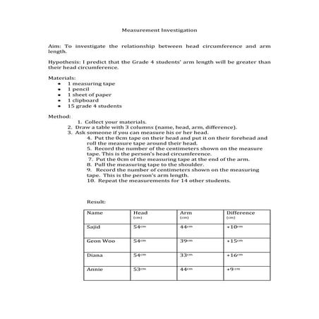 Measurement investigations | DOCX