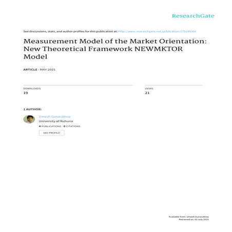 Measurement model of the market orientation | PDF