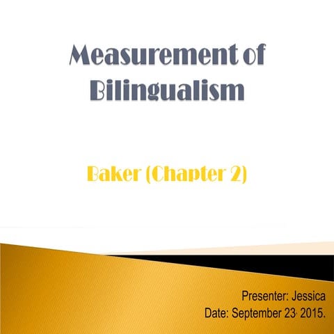 Measurement of bilingualism | PPT