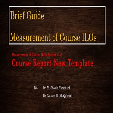 Measurement of Course learning Outcome using new NCAAA course report ...