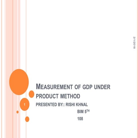 Measurement of GDP under product method | PPTX