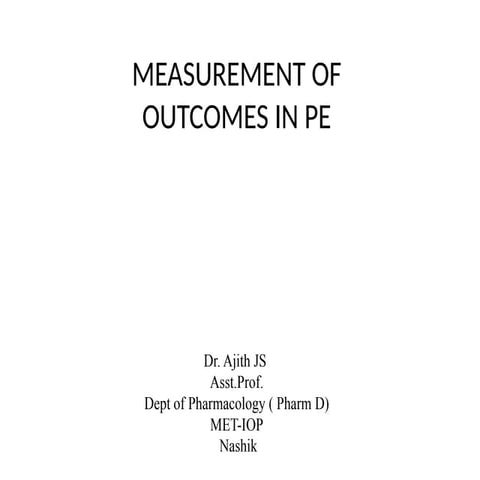 Measurement of outcomes in Pharmacoepidemiology .pptx