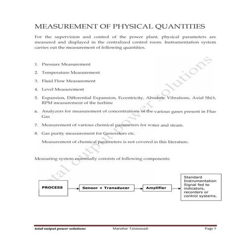 Measurement of physical quantities in TPS | PDF