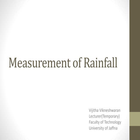 Measurement of rainfall | PPTX