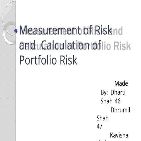 Measurement of Risk theory and investment.pptx