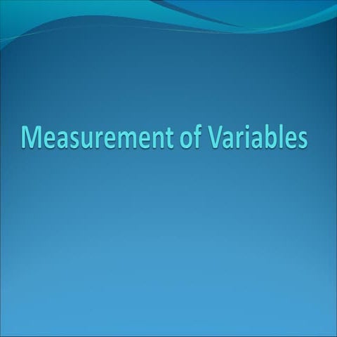 Measurement of variable& scaling | PPT