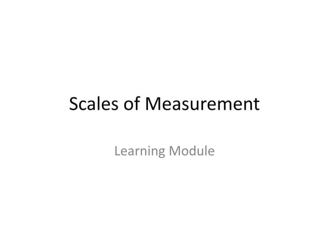 Level Of Measurement | PPT
