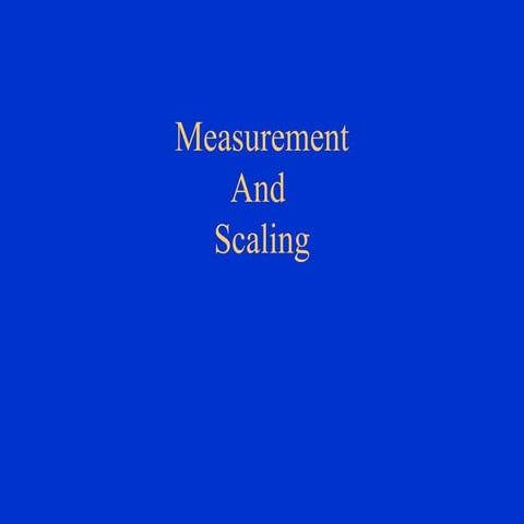 Measurement&Scaling Business Research methods | PPT