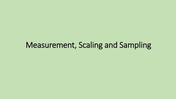 Types of Scales and Scaling Techniques | PPTX | Science