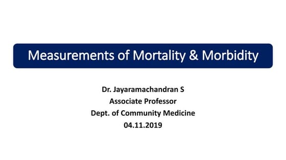 Measurements in epidemiology | PPT