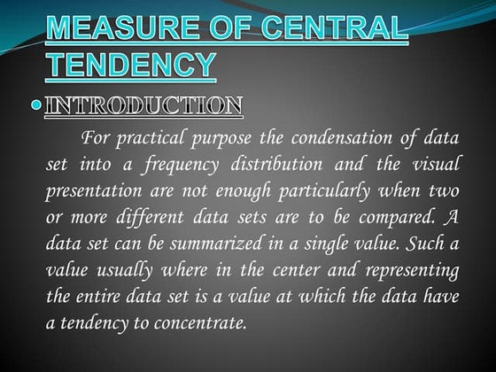 Business statistics (Methods of Centre Measurement) | PPT