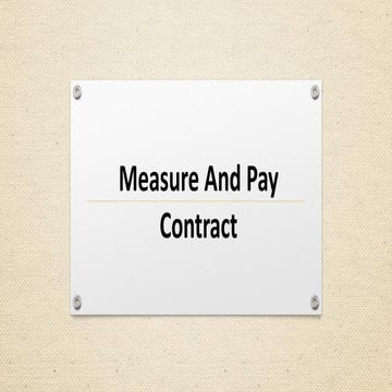 Measure And Pay Contract | PDF