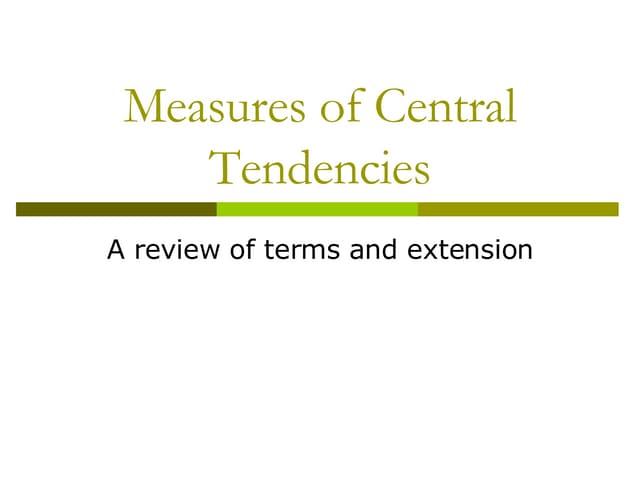 Measures of central tendency | PPT