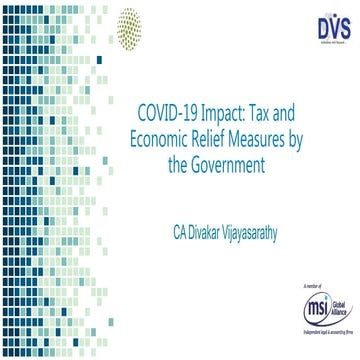 Economic and Tax Measures for Revival against COVID-19 | PPT