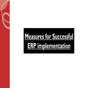 Measures for Successful ERP implementation | PPTX