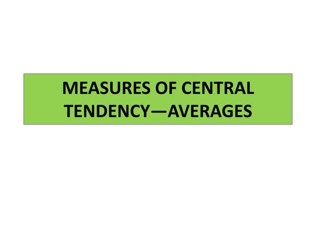 Measures Of Central Tendency Ppt