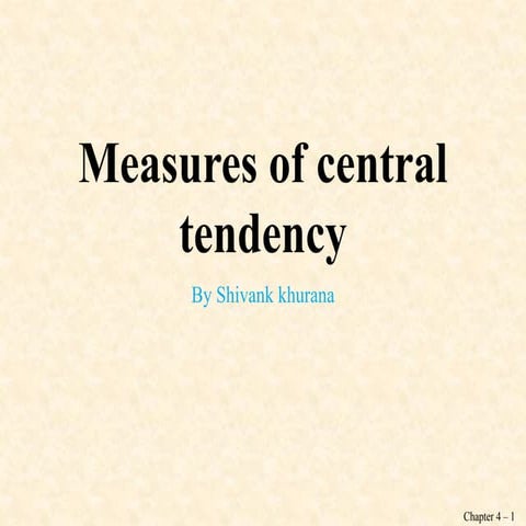 Measures of Central tendency | PPTX
