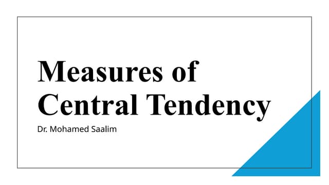 Measures of Central tendency | PPTX