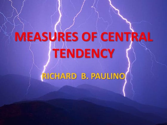 Measures of central tendency ppt | PPTX | Physics | Science