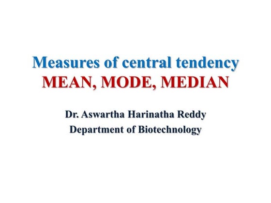 Determining measures of central tendency for grouped data | PPTX