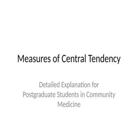 Measures of central tendency | PPTX