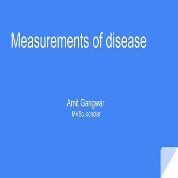 Measurements of disease.pptx by Dr. Amit gangwar | PPTX | Infectious ...