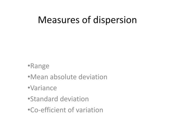 Measures of dispersion | PPT