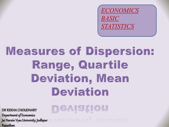 Measures of Dispersion | PDF