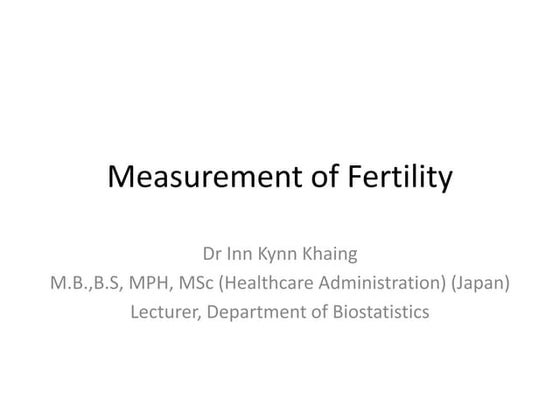 Measures of fertility | PPT