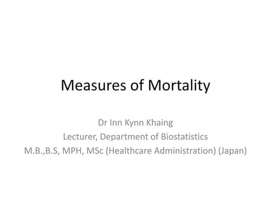 Measures of mortality | PPT