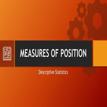 Descriptive Measures-Measures of Positionality | PPT