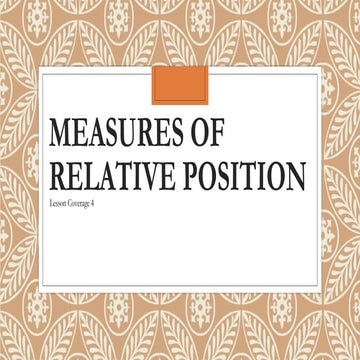 Measures of Relative Position GEC-MMW 1Y | PDF