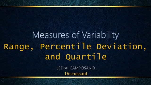 Measures Of Variability Pptx