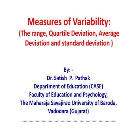 Measures Of Variability Pptx