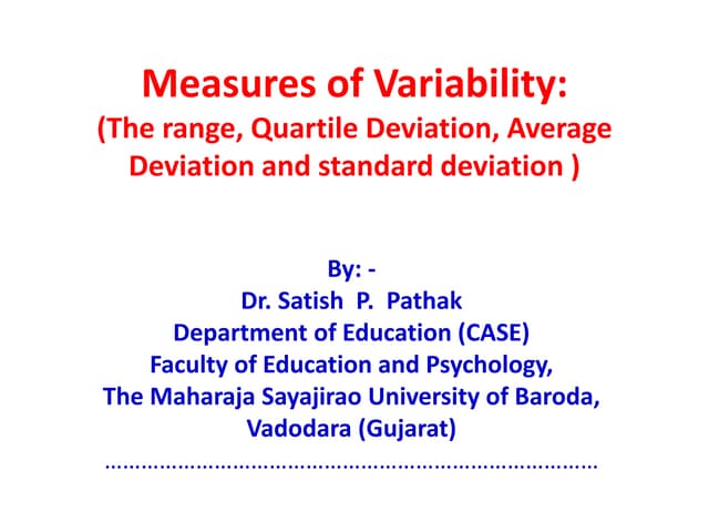 Measures Of Variability Pptx