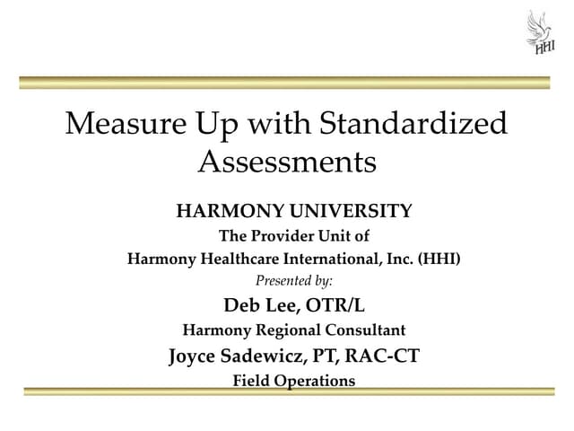 Appropriate Outcome Measures for Lower Level Patients | PPTX