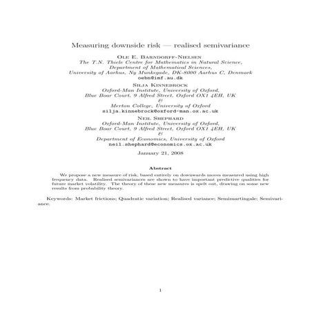 Measuring Downside Risk — Realised Semivariance | PPT