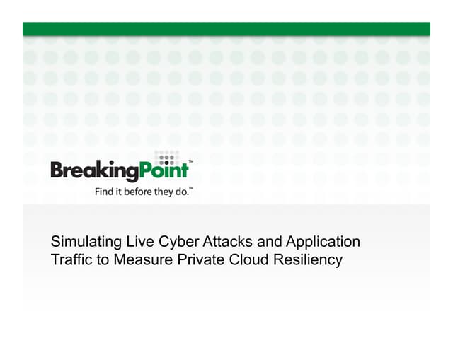 Measuring Private Cloud Resiliency Ppt