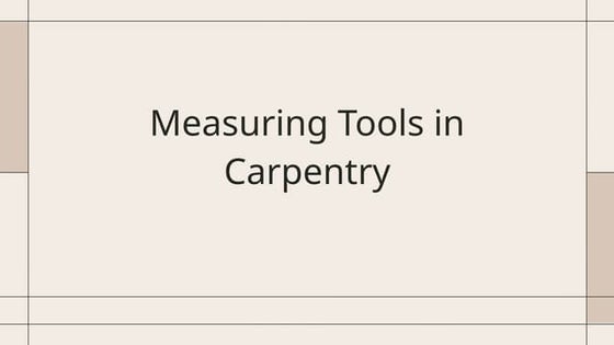 Basic Hand Tools for Carpentry Work | PPT